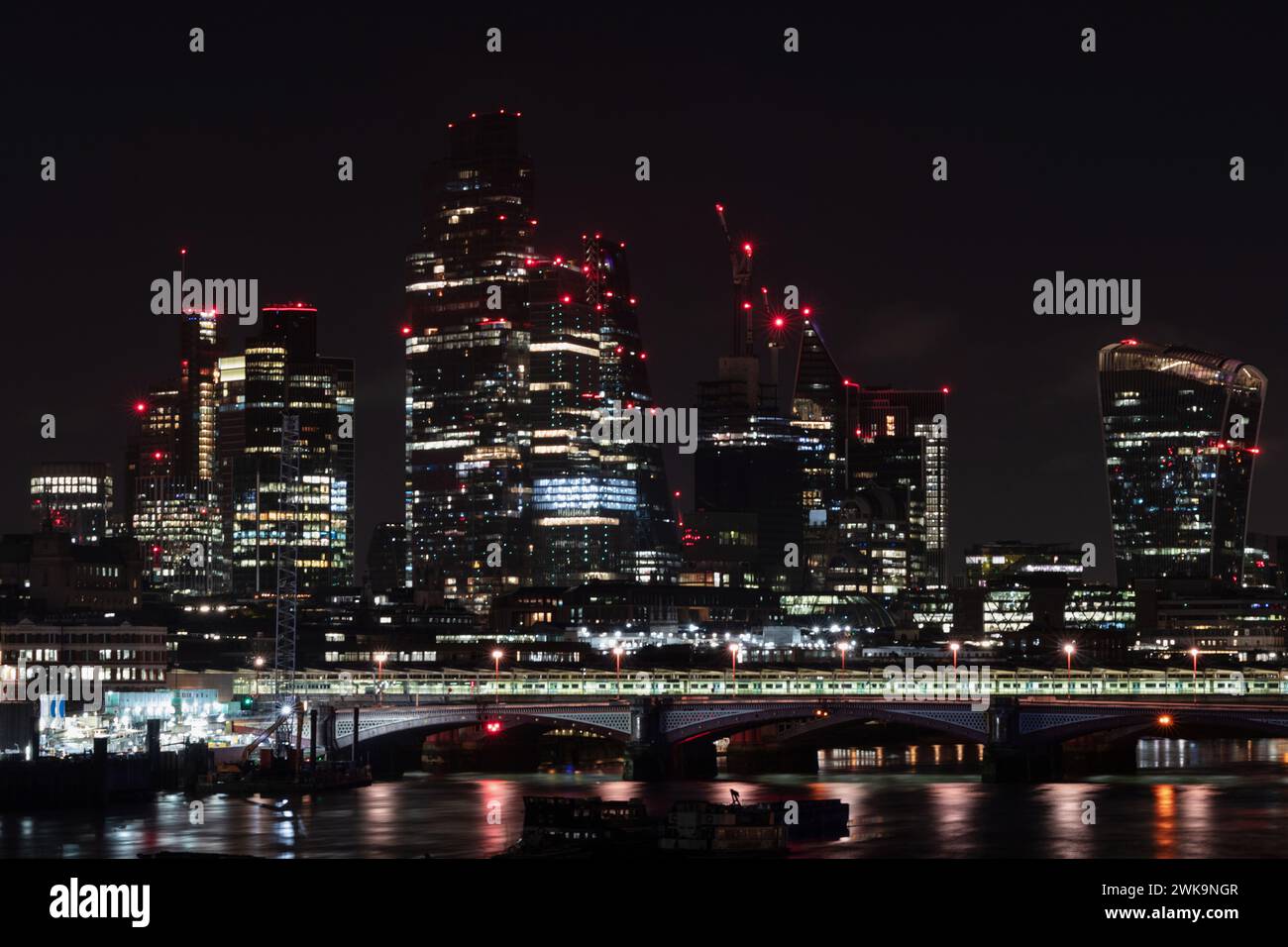London night buildings long exposure Stock Photo - Alamy