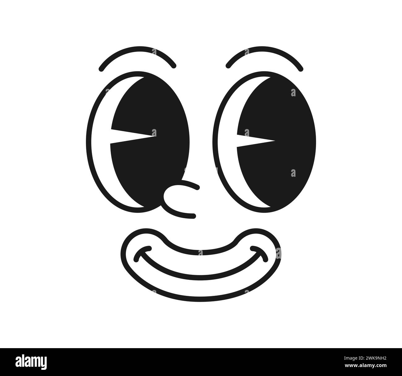 Cartoon comic character with a groovy face, featuring exaggerated funny ...