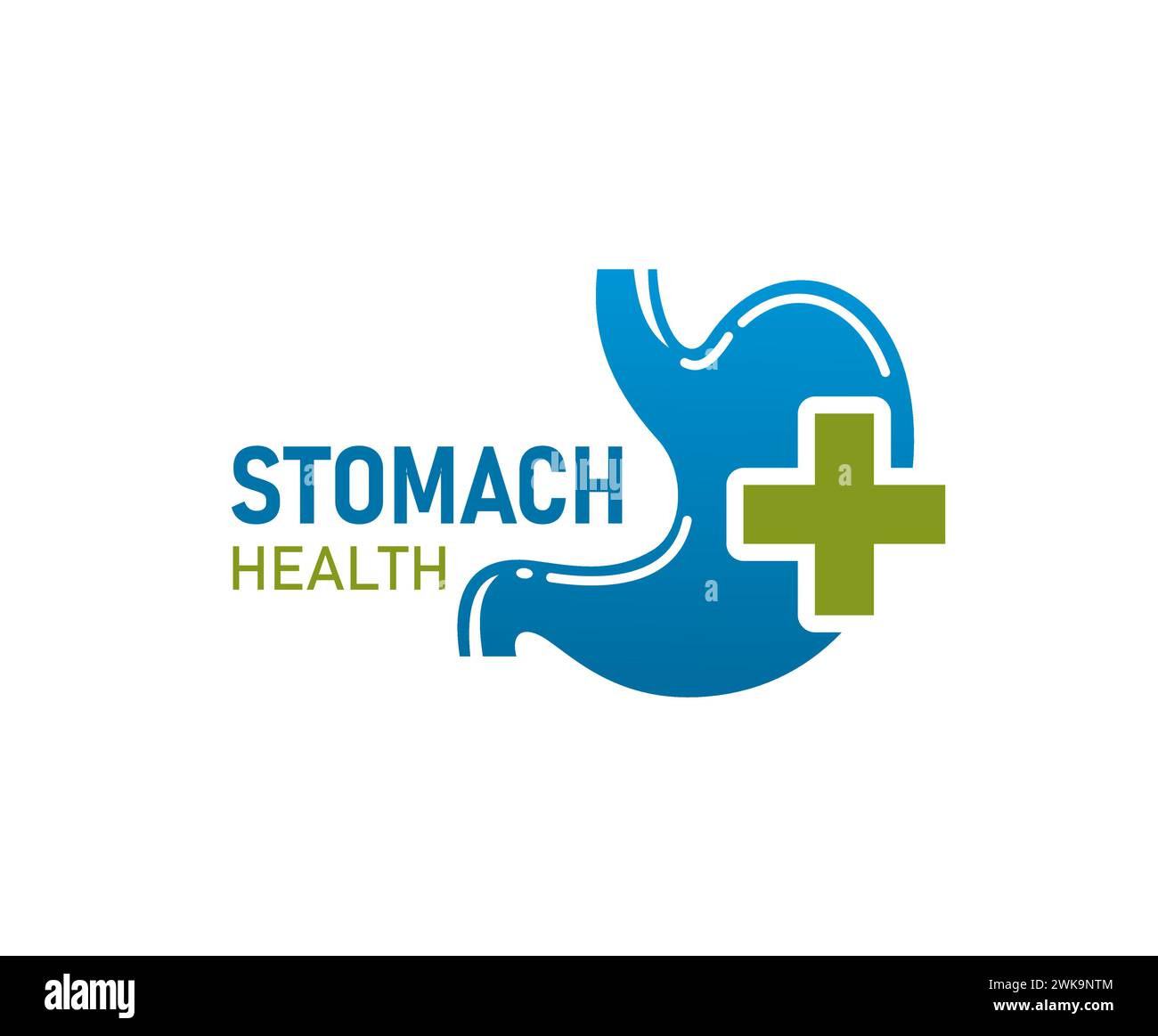 Stomach health icon. Isolated vector gastroenterology clinic emblem of ...