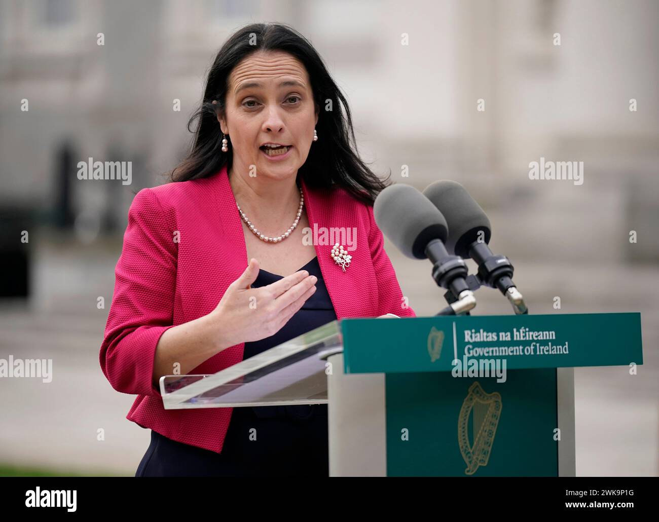 Culture Minister Catherine Martin speaking at Government Buildings ...