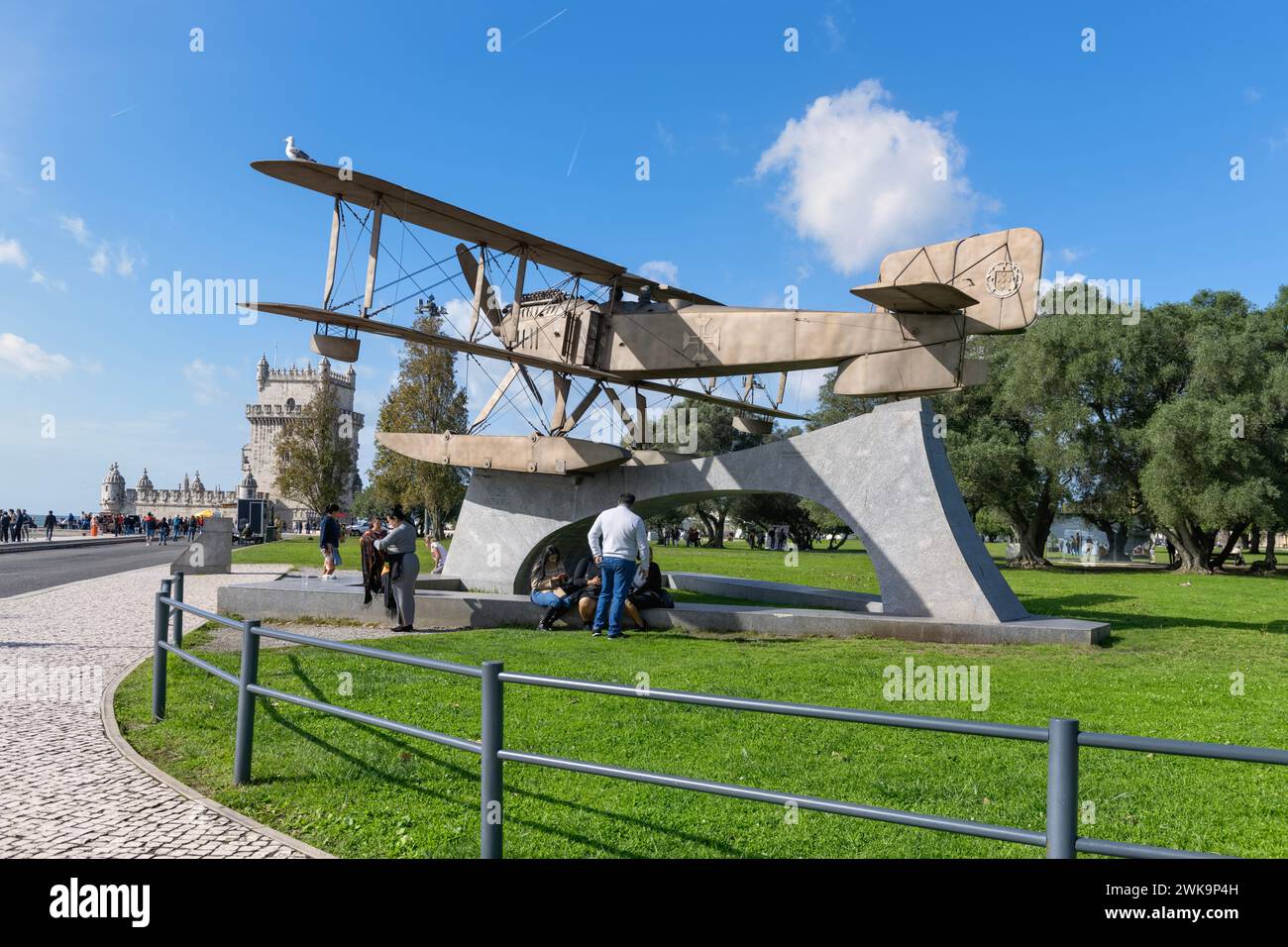 Replica of the Fairey III D MkII biplane aircraft, the first aircraft ...