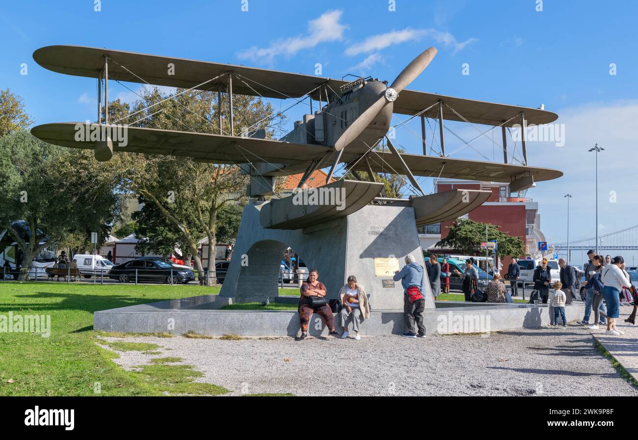 Replica of the Fairey III D MkII biplane aircraft, the first aircraft ...