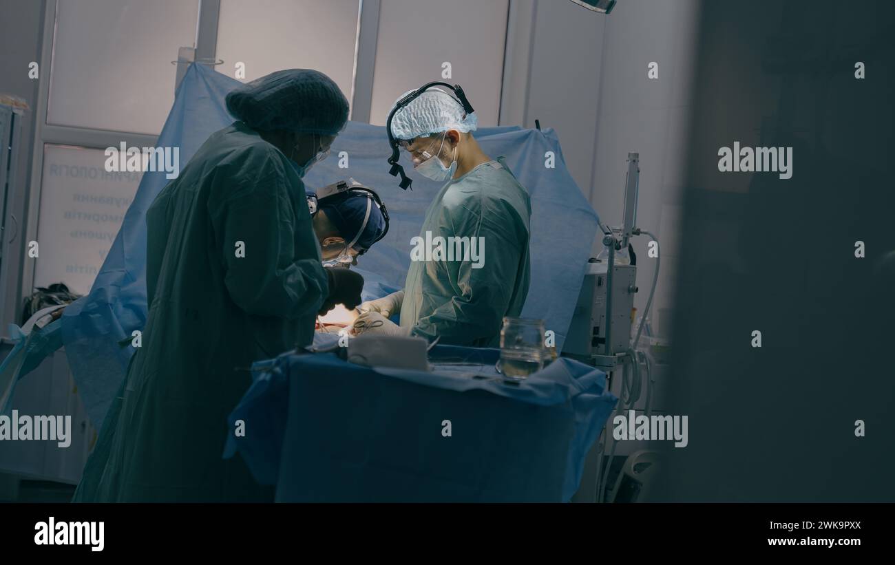 Process of trauma surgical operation professional team medical nurses ...