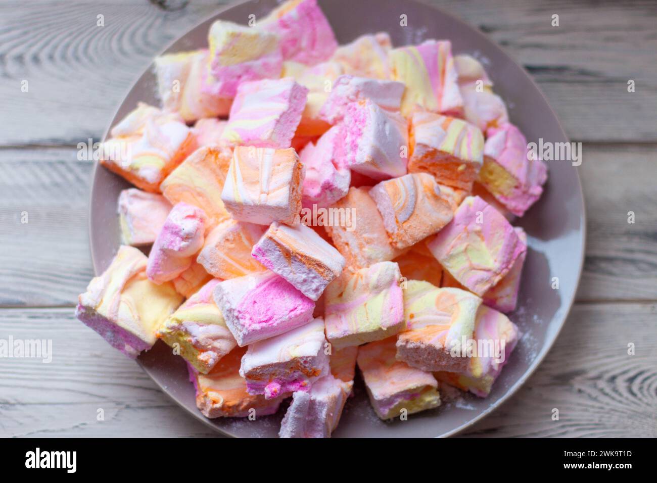 Falling of colorful marshmallows isolated on white background Stock ...