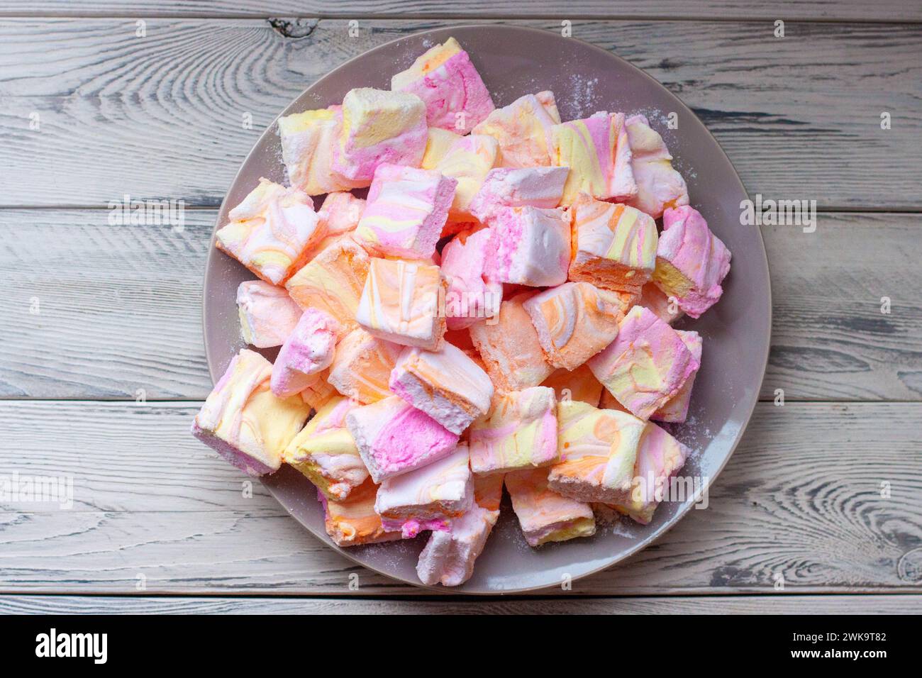Falling of colorful marshmallows isolated on white background Stock ...