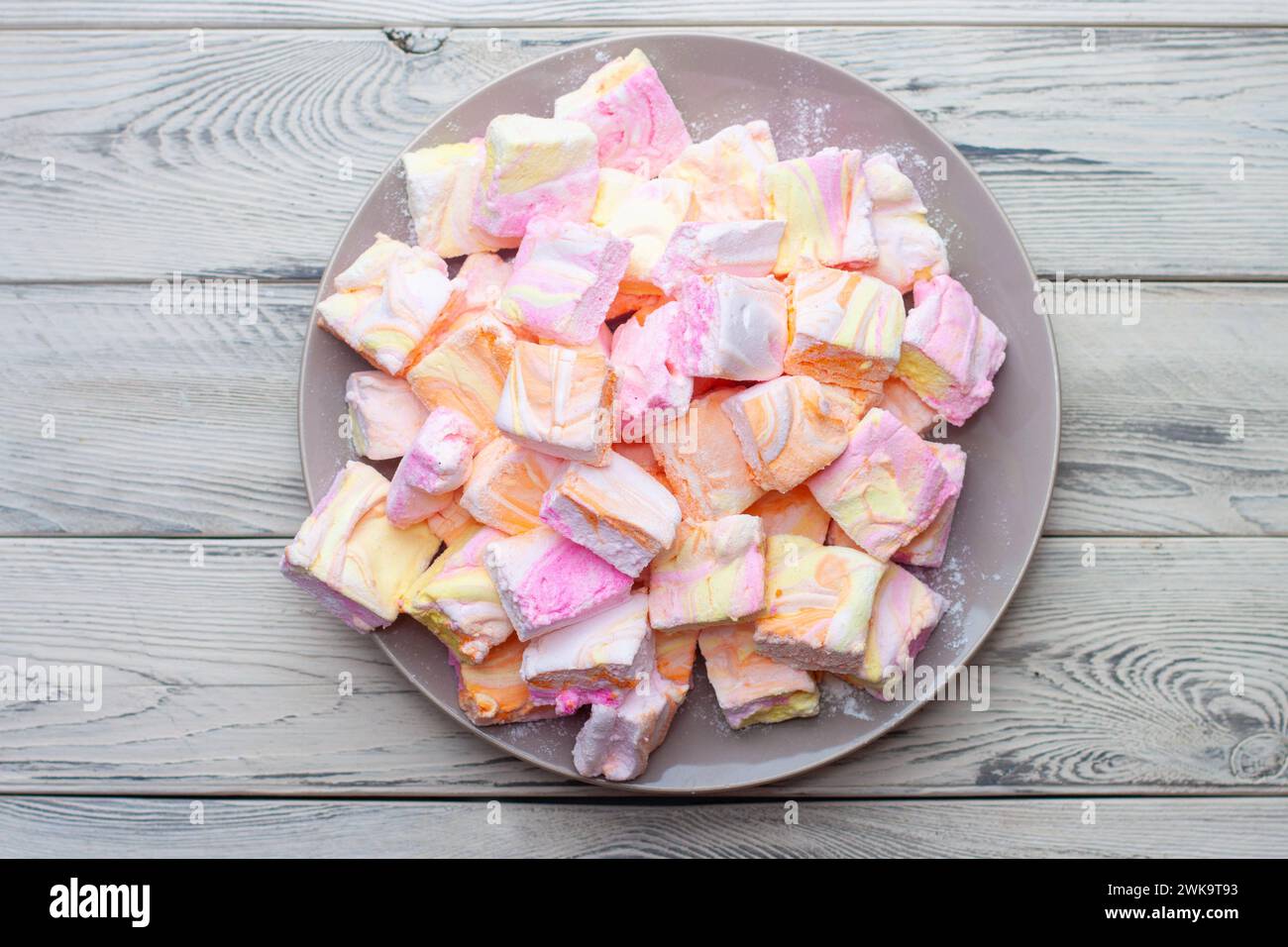 Falling of colorful marshmallows isolated on white background Stock ...