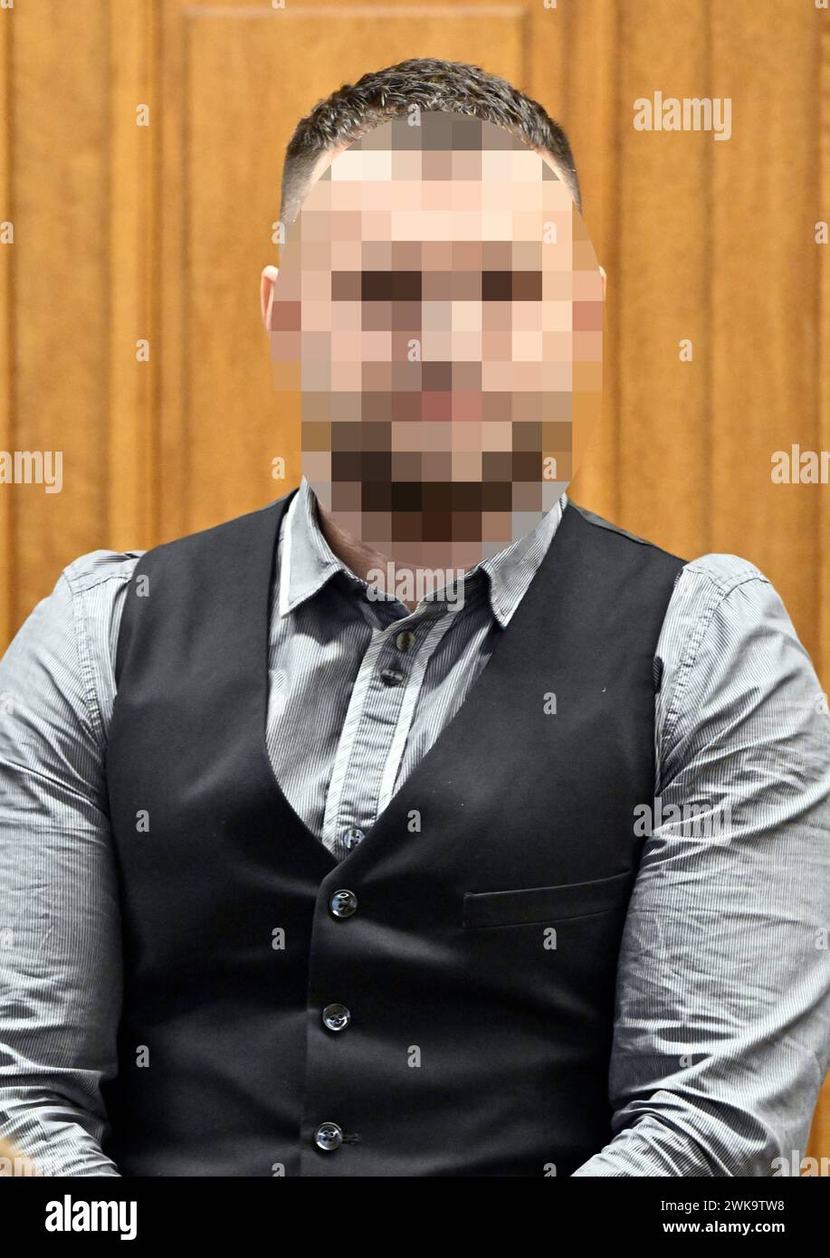 Leuven, Belgium. 19th Feb, 2024. The accused Afrim Mema pictured during ...