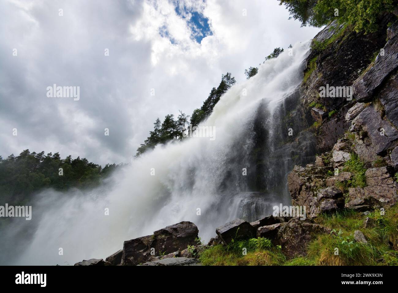 Svandalsfossen - waterfall south of Sauda in the region Rogaland ...