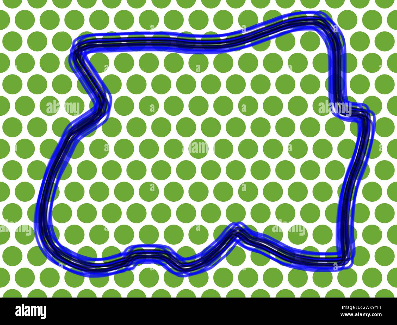 Blue line border on Green poke dot background with white wallpaper ...