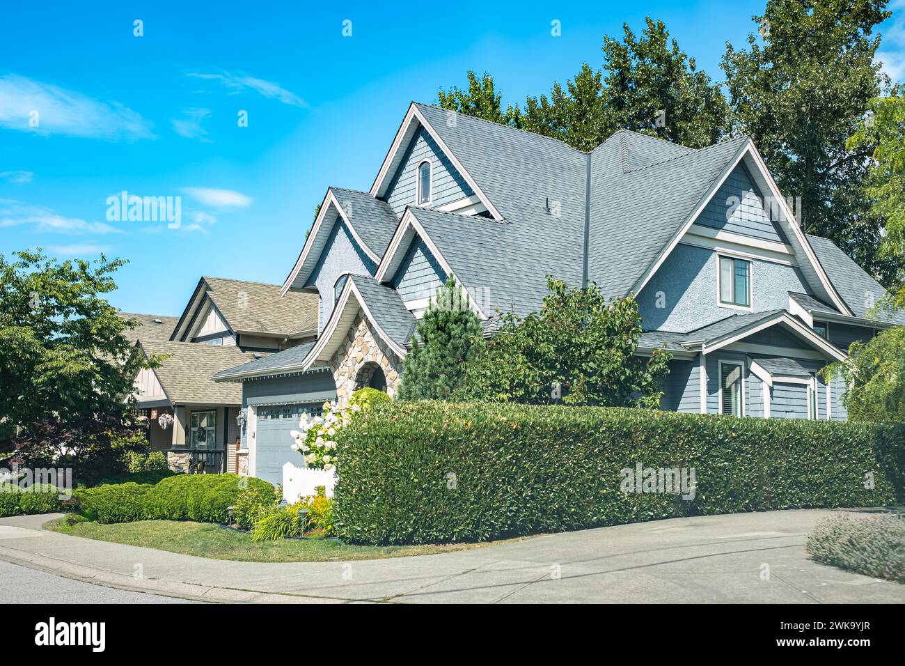 Big custom made luxury house in the suburbs of Vancouver, Canada. Large ...