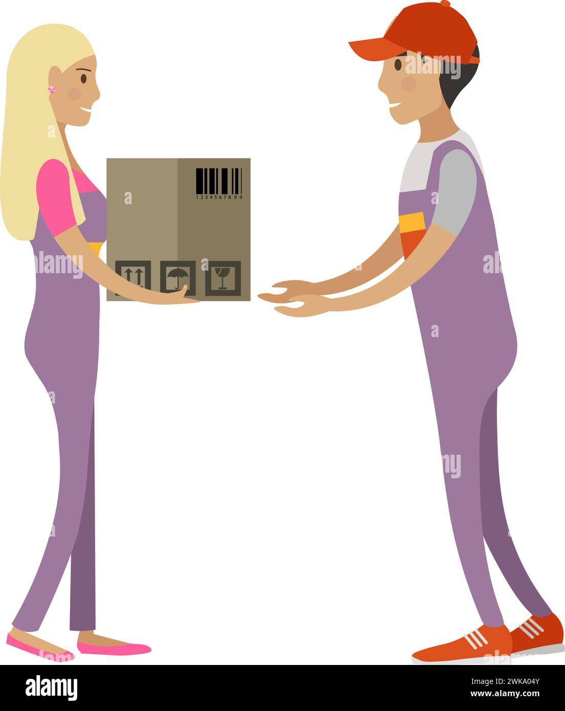 Delivery logistics woman on Stock Vector Images - Alamy
