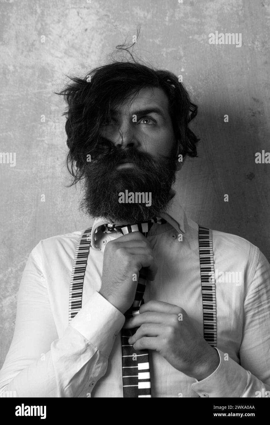 Crazy man in shirt Black and White Stock Photos & Images - Alamy