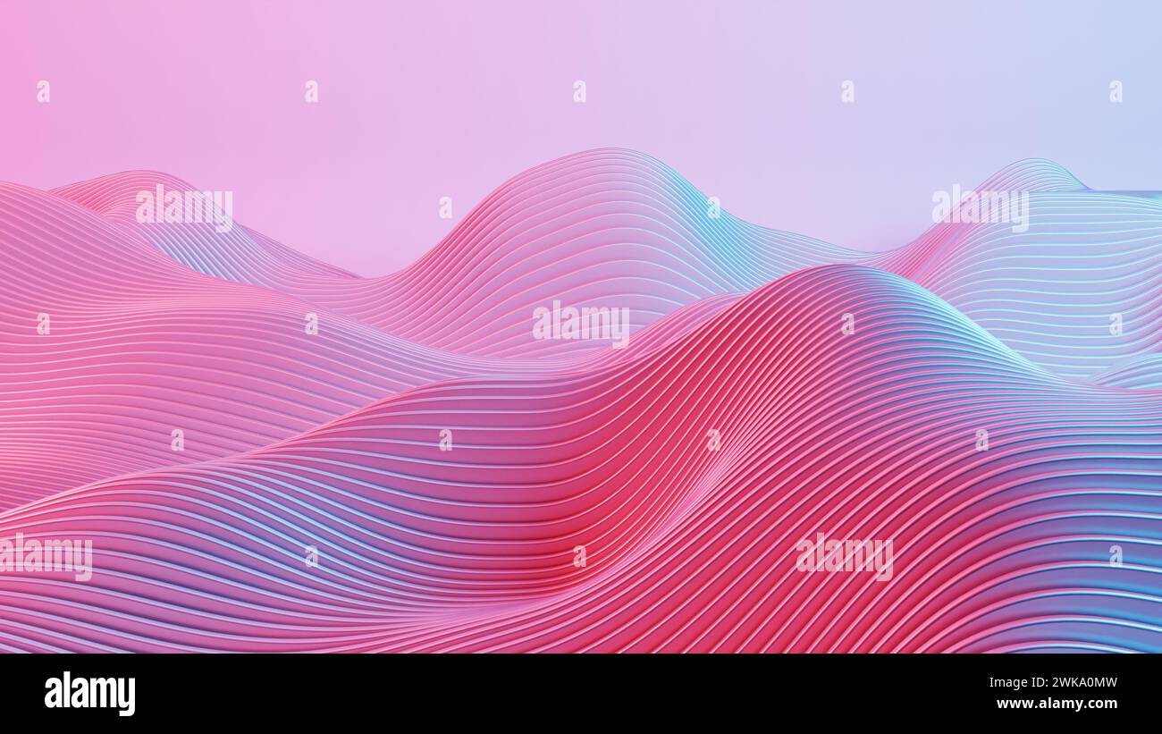 This captivating image features a retro wave landscape illuminated by ...