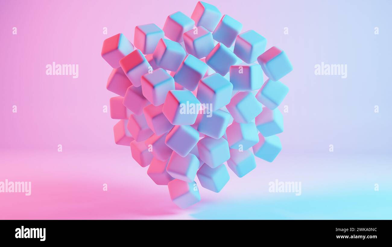 3D background composed of soft cubes, creating a visually appealing and ...