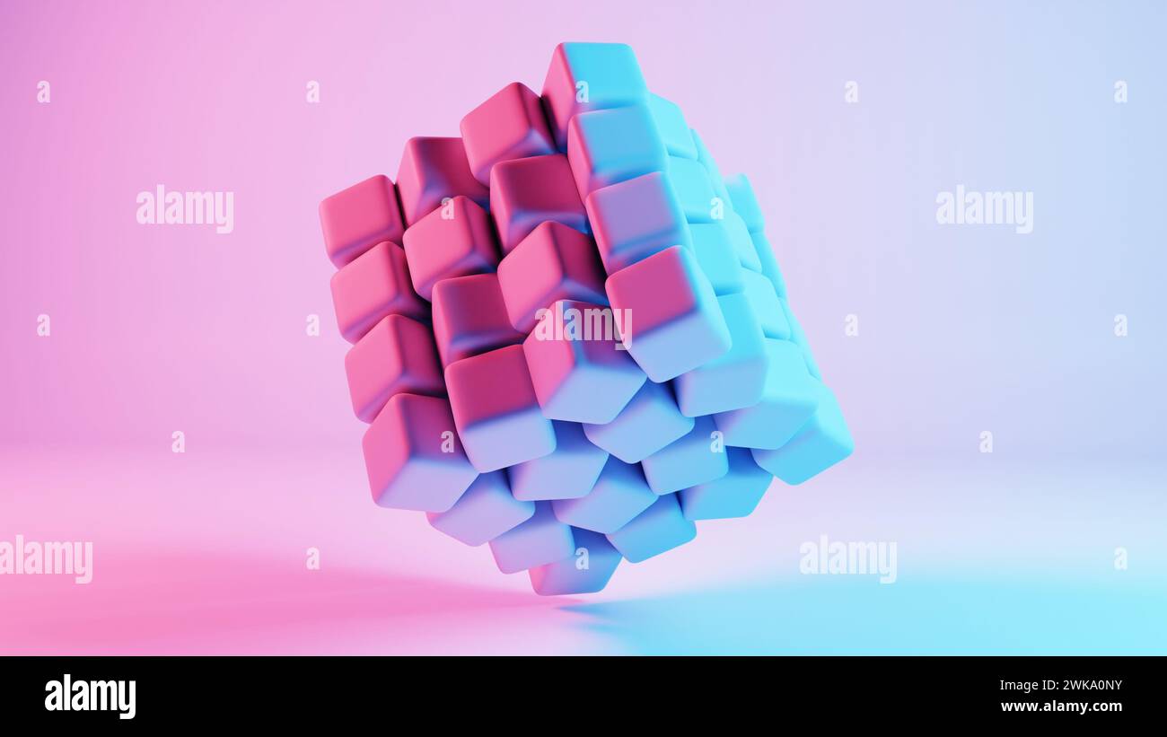 3D background composed of soft cubes, creating a visually appealing and ...