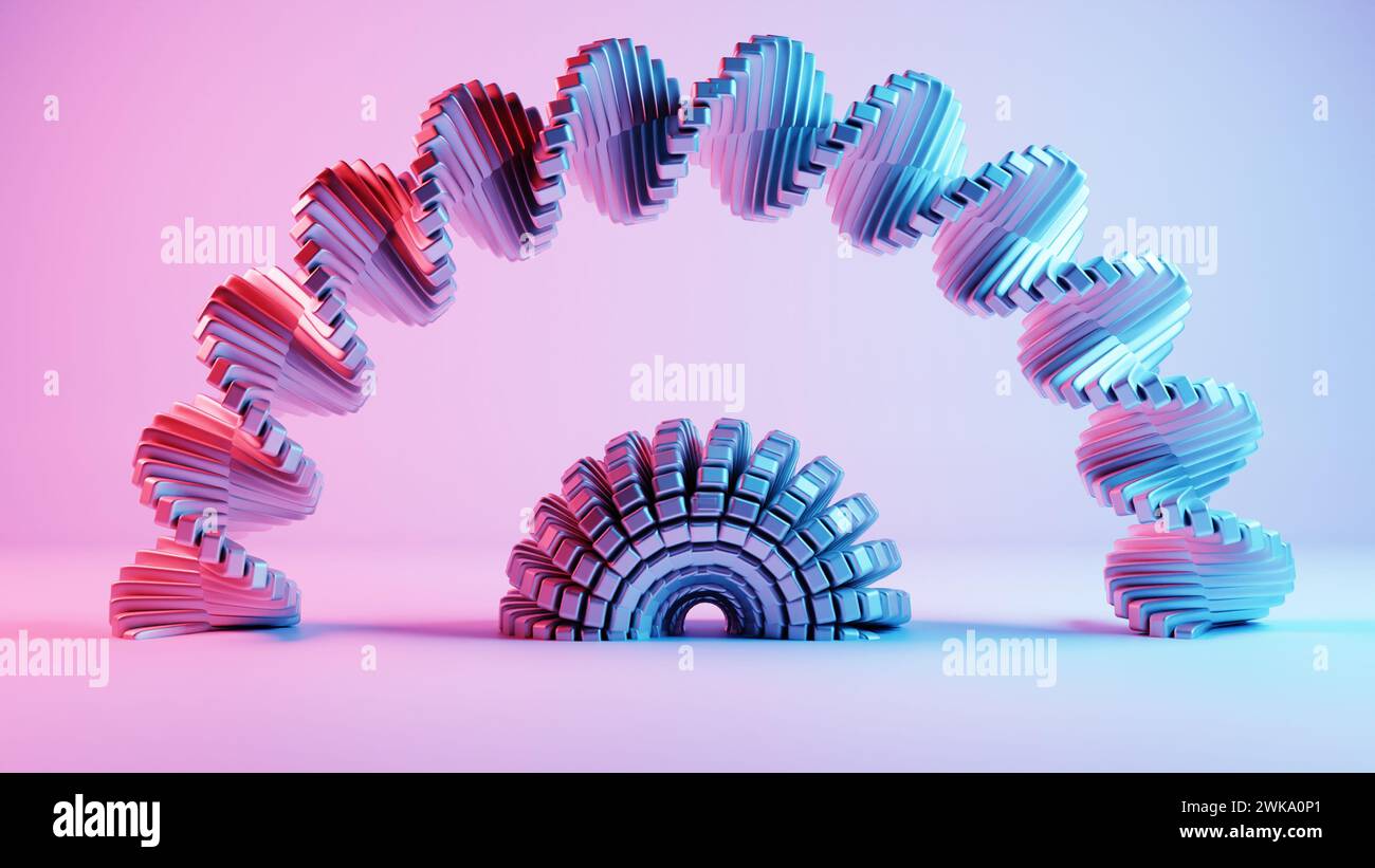 This 3D render presents an abstract swirl, characterized by ...