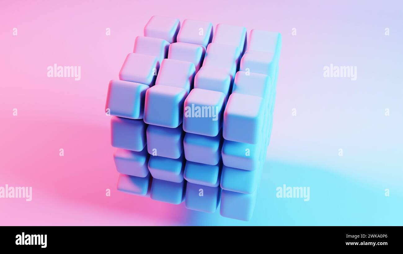 3D background composed of soft cubes, creating a visually appealing and ...