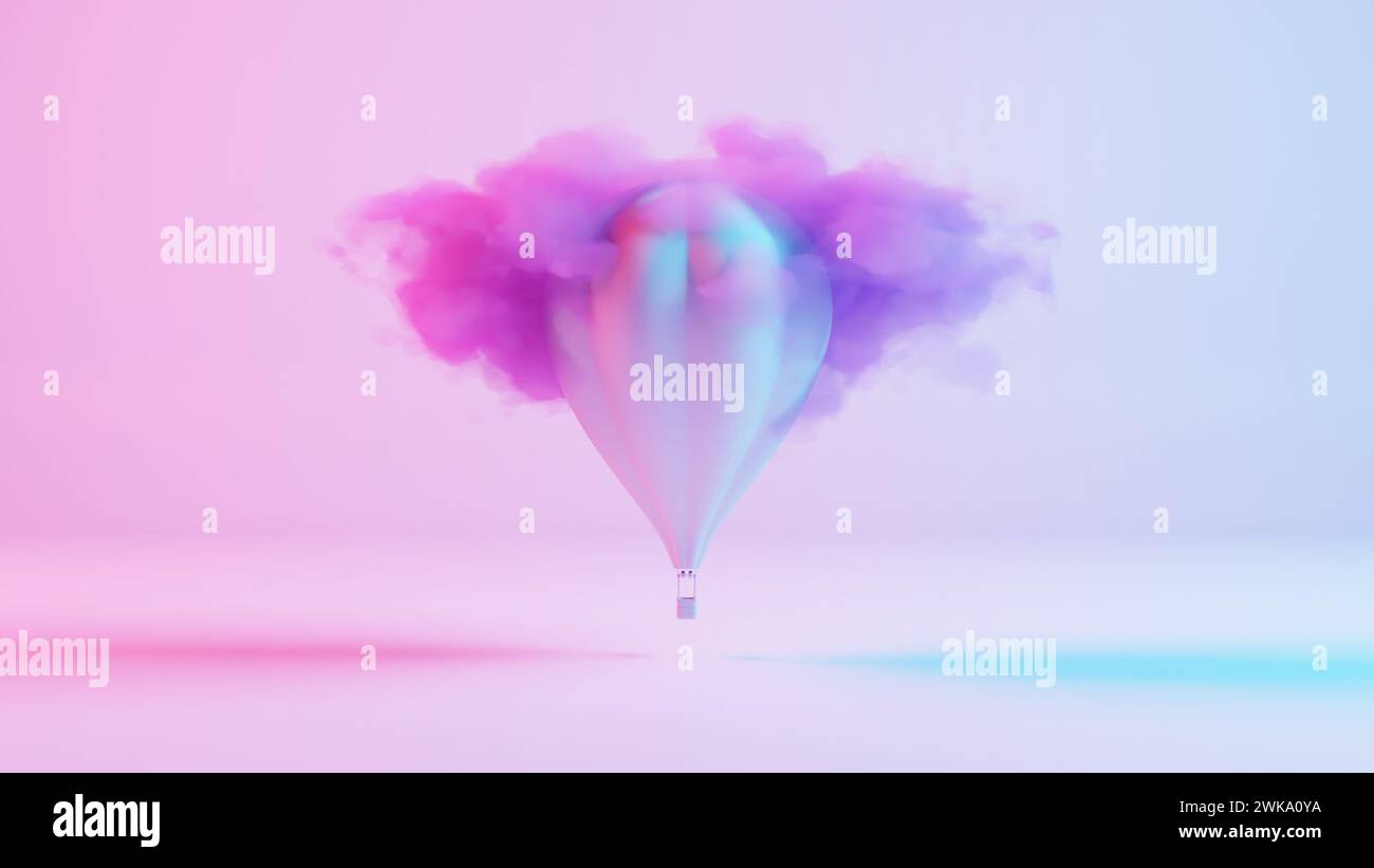 Minimalistic 3D background featuring an airy balloon, evoking a sense ...