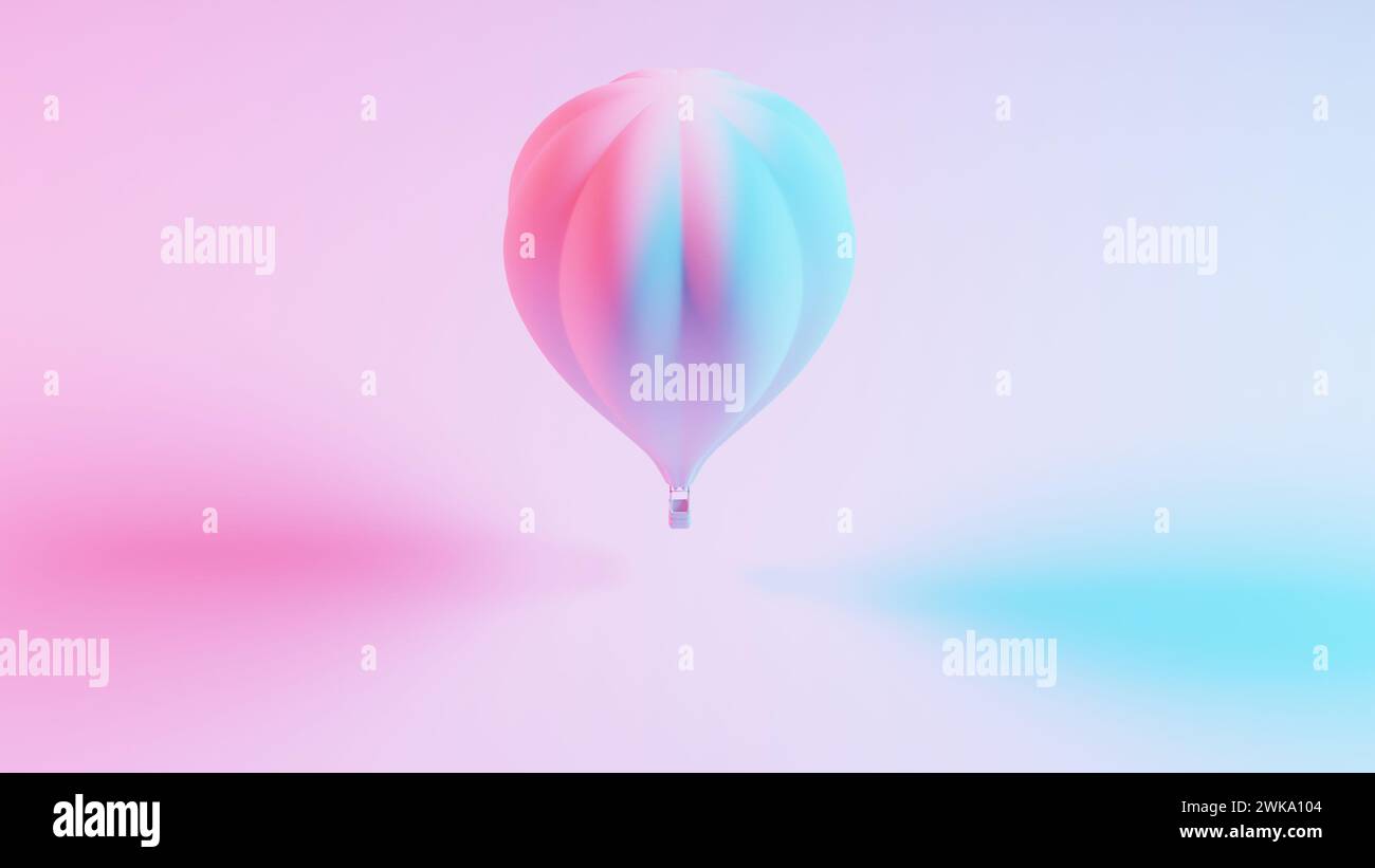 Minimalistic 3D background featuring an airy balloon, evoking a sense ...