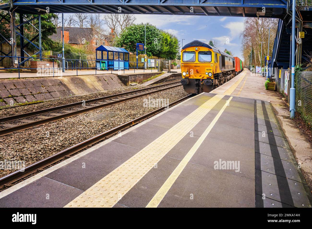 Diesel powered passenger Commuter suburban railway station.lapworth ...
