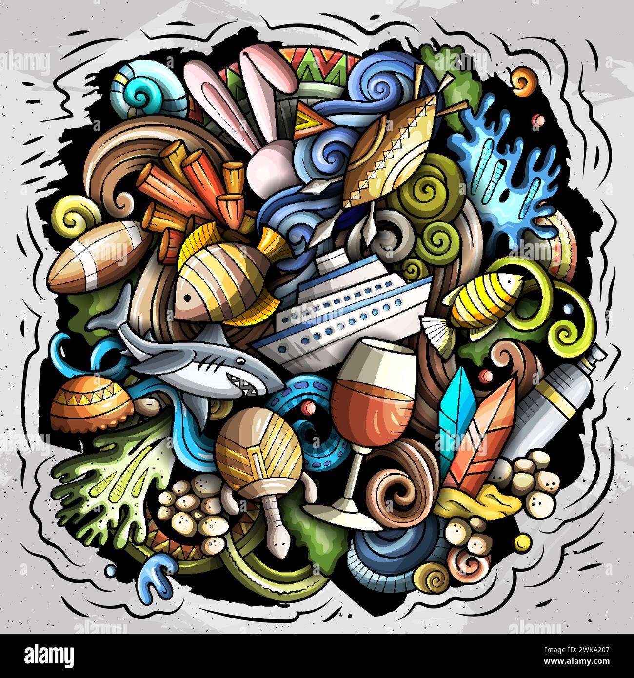 Australia cartoon vector doodle illustration Stock Vector Image & Art ...