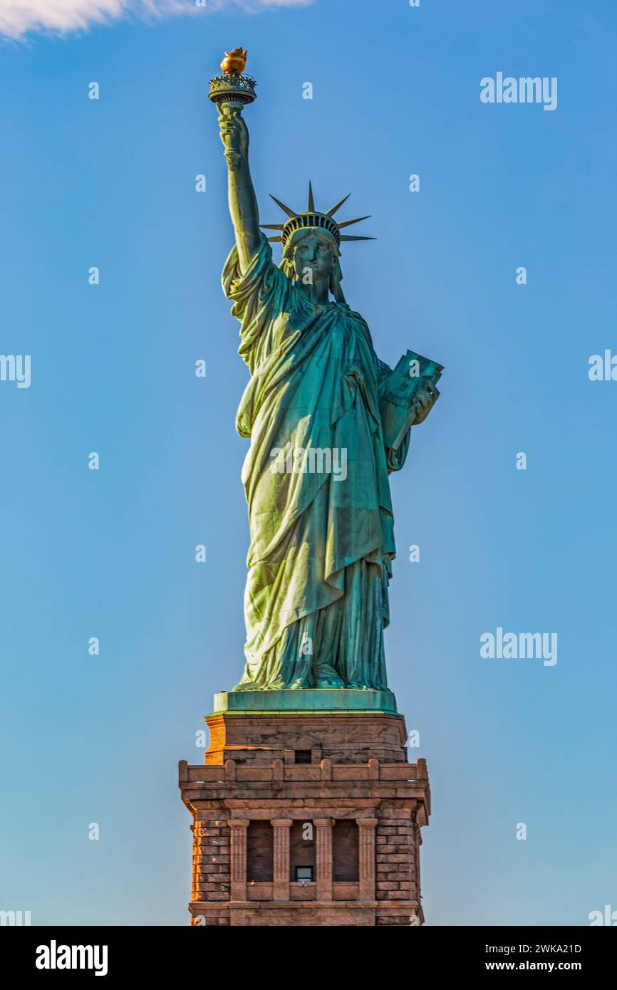 The Statue of Liberty,a copper neoclassical sculpture on Liberty Island ...