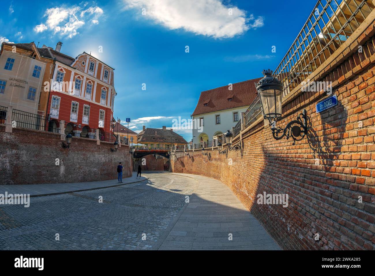 SIBIU, ROMANIA - JULY 8, 2020: View to the Bridge of Lies, the first ...