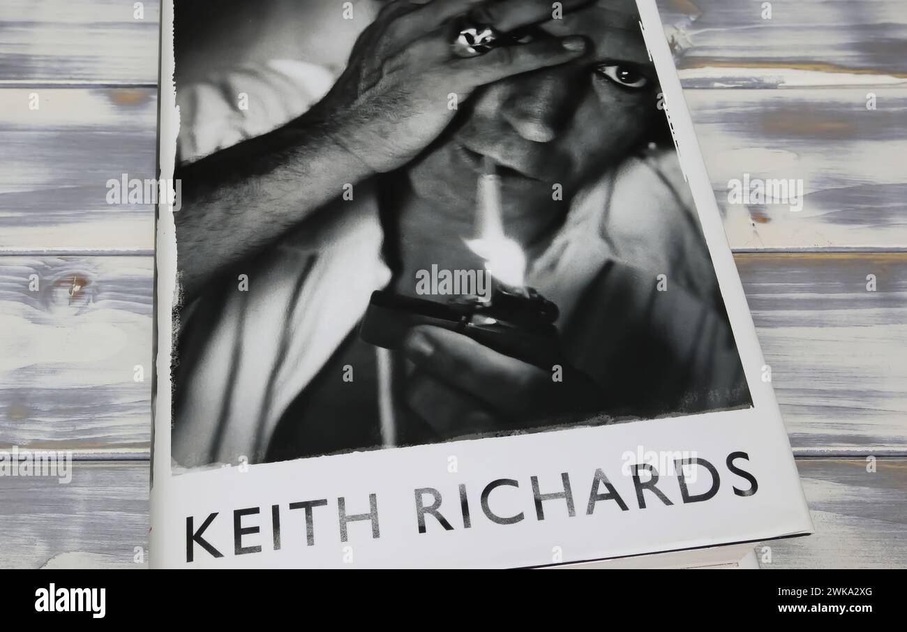Viersen, Germany - January 9. 2024: Closeup of rock legend Keith ...