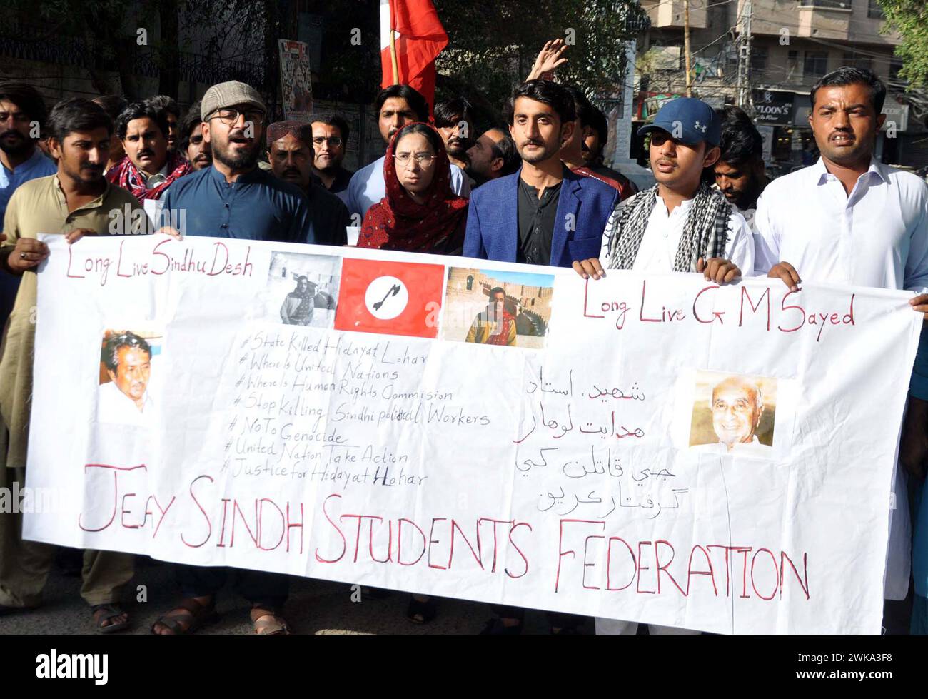 Members of Jeay Sindh Students Federation (JSSF) are holding protest ...