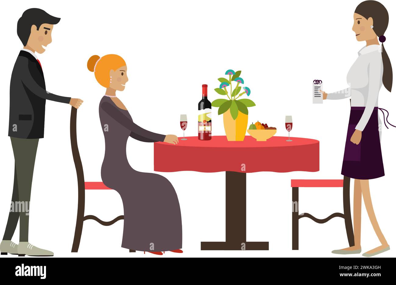 Elegant man and woman having date at restaurant vector icon isolated on ...