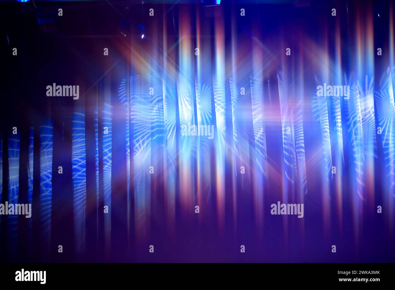 Blue theater curtain background with stage multicolored lighting Stock ...