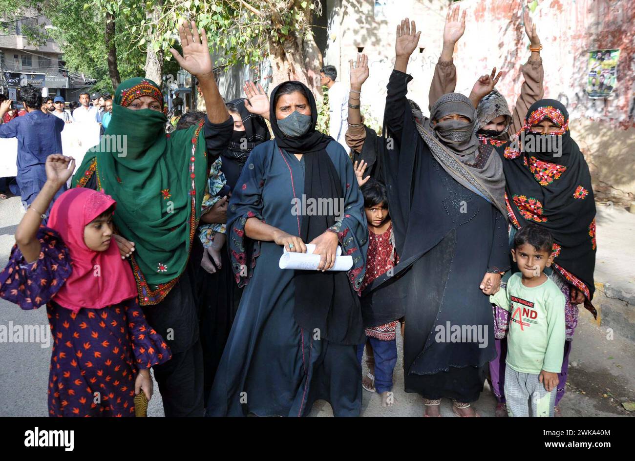 Residents of Shah Latif Colony are holding protest demonstration ...