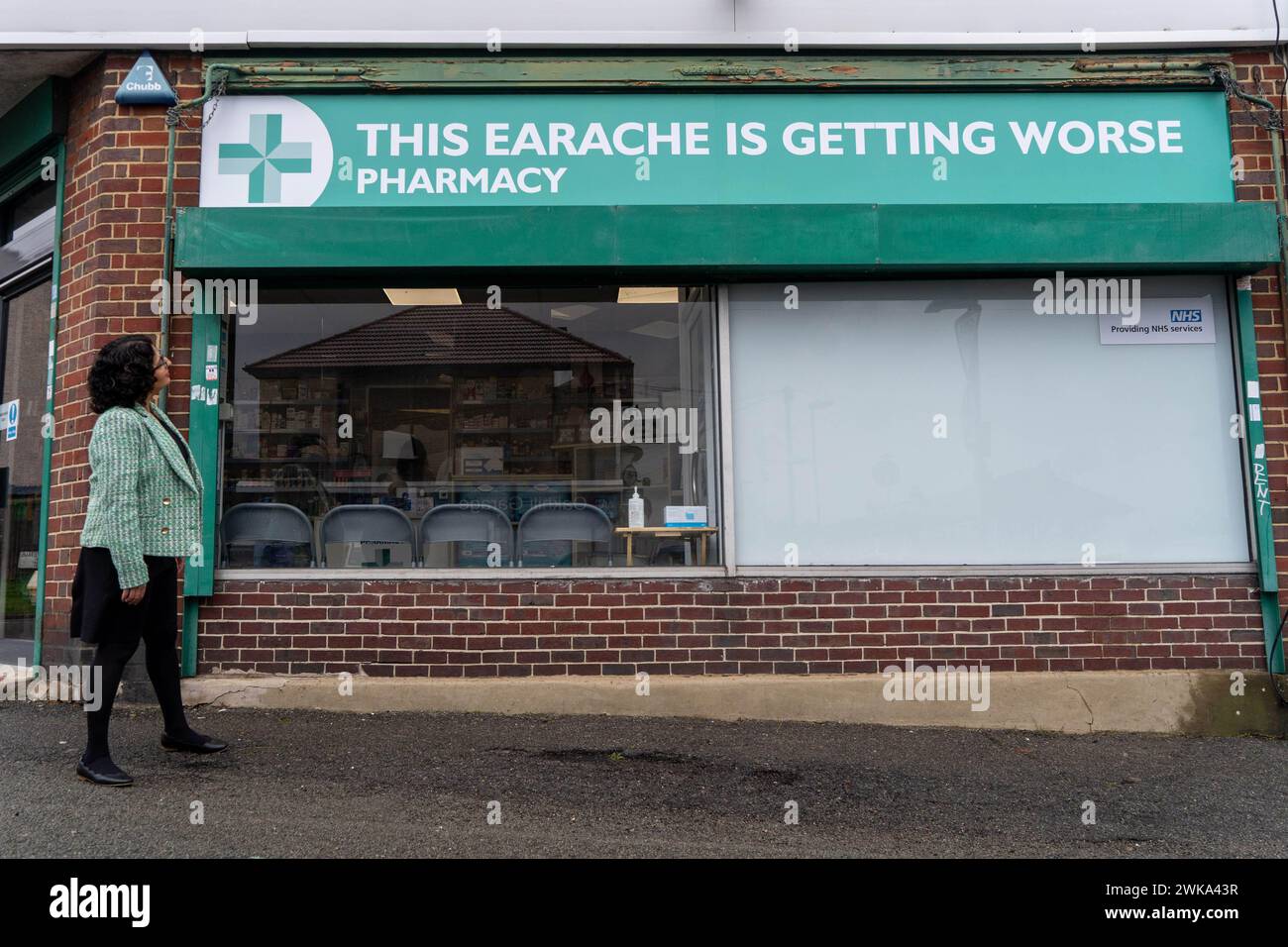 EDITORIAL USE ONLY Community Pharmacist Reena Barai outside S G Barai ...