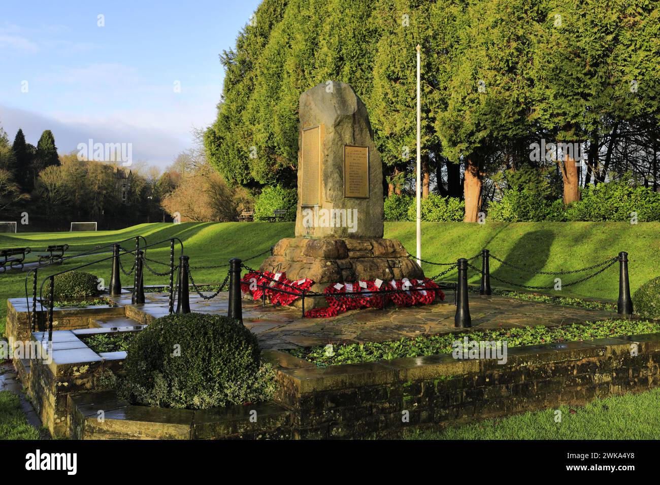 The War Memorial gardens, Pateley Bridge town, Nidderdale, North ...