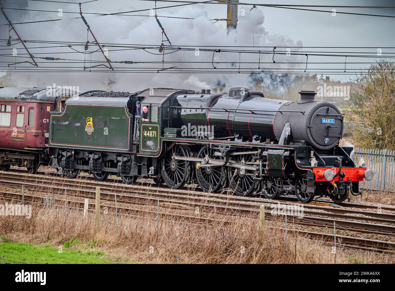 Black 5 (or Class 5 Mixed Traffic) steam locomotive number 45871 of the ...