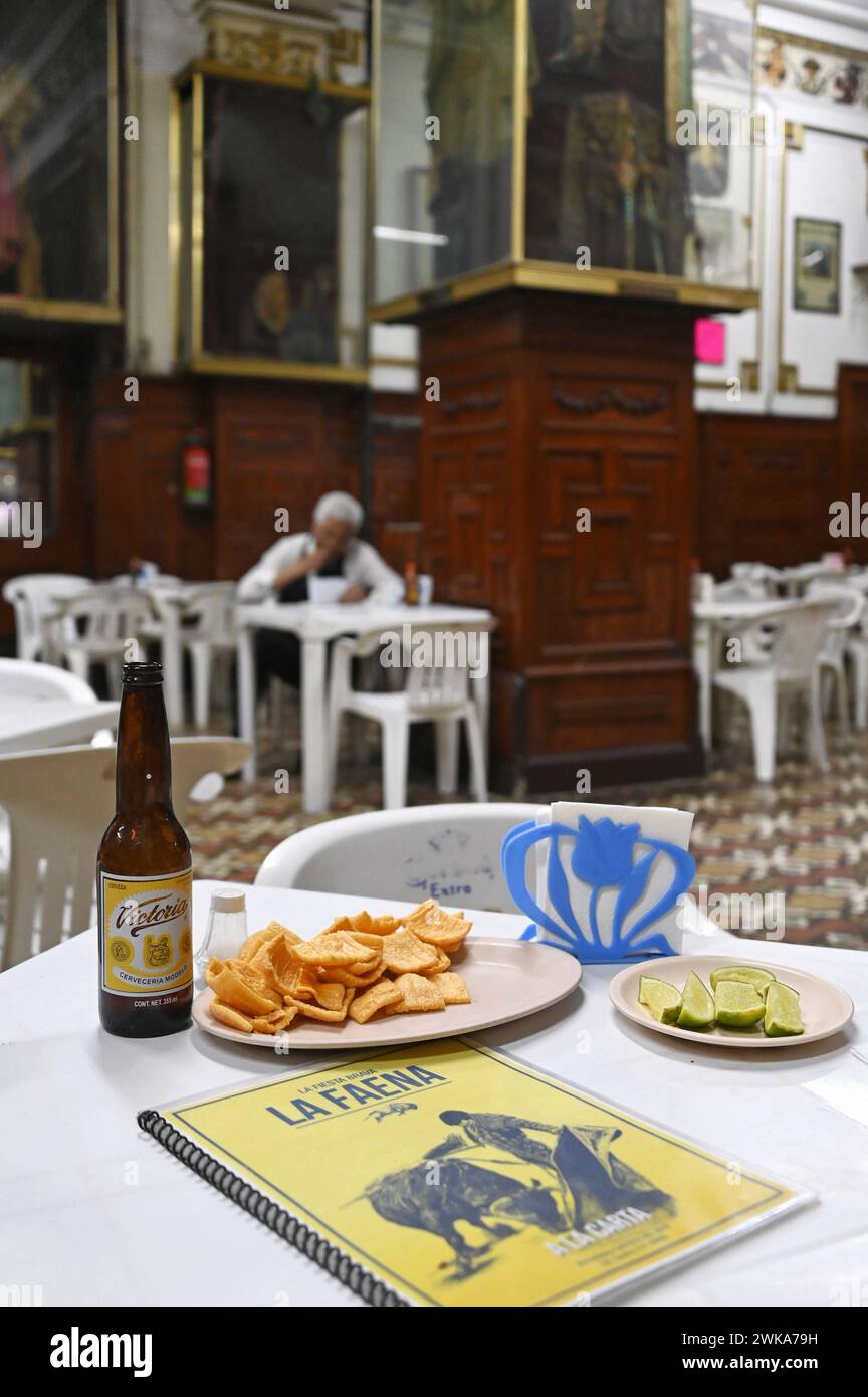 Bar La Faena mit Stierkampf Museum im historischen Zentrum, Mexiko ...