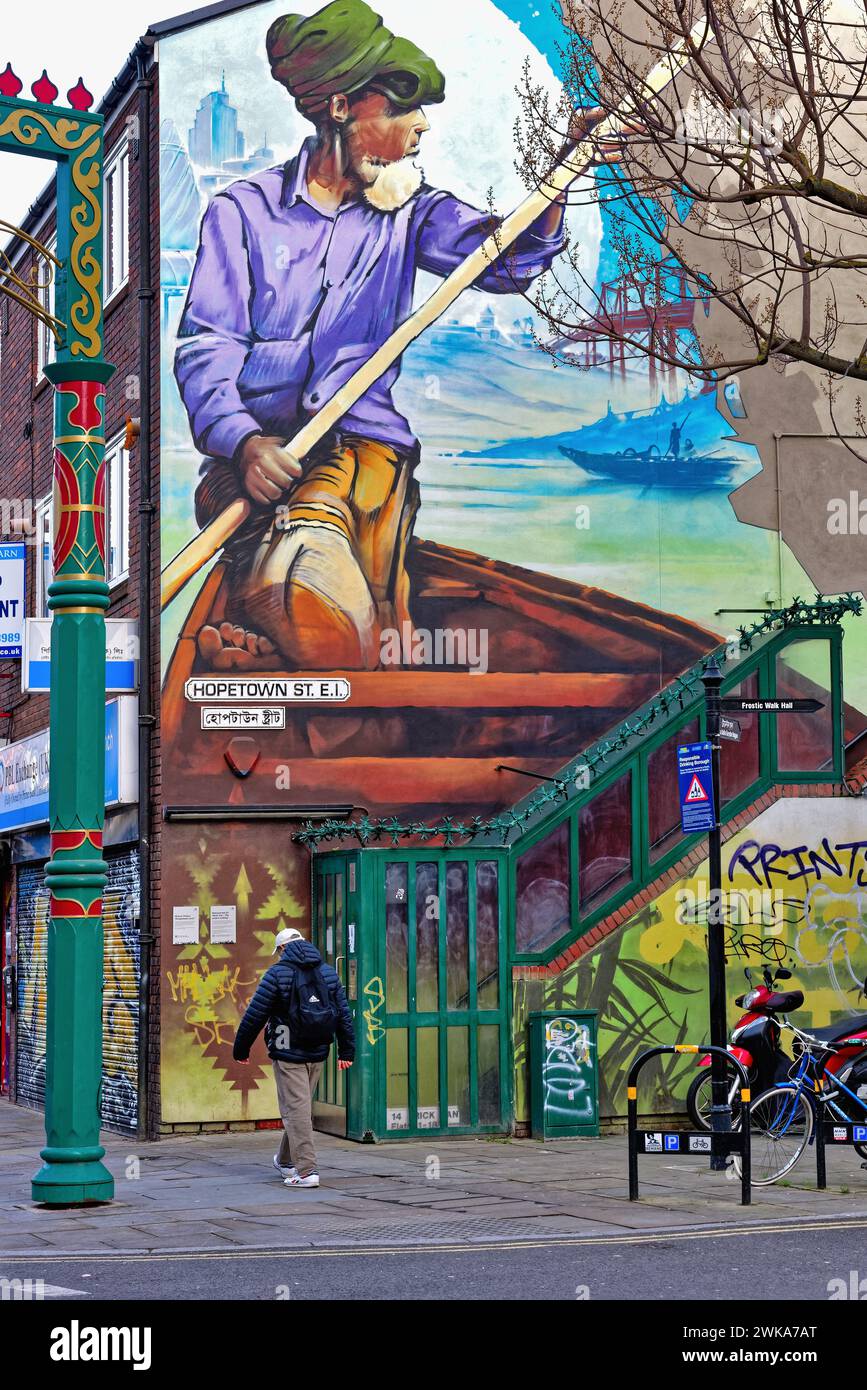 Colourful urban landscapes with large murals on side of buildings ...