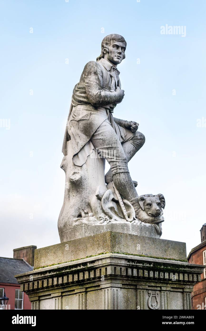Statue of Robert Burns, Scottish poet and Bard, Dumfries, Scotland, UK ...