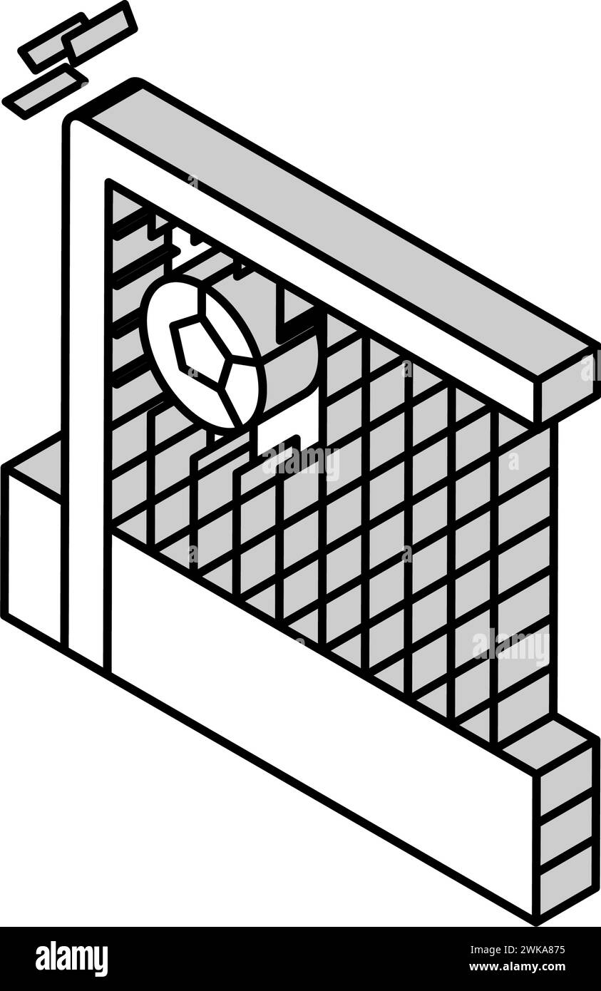 goal soccer isometric icon vector illustration Stock Vector Image & Art ...
