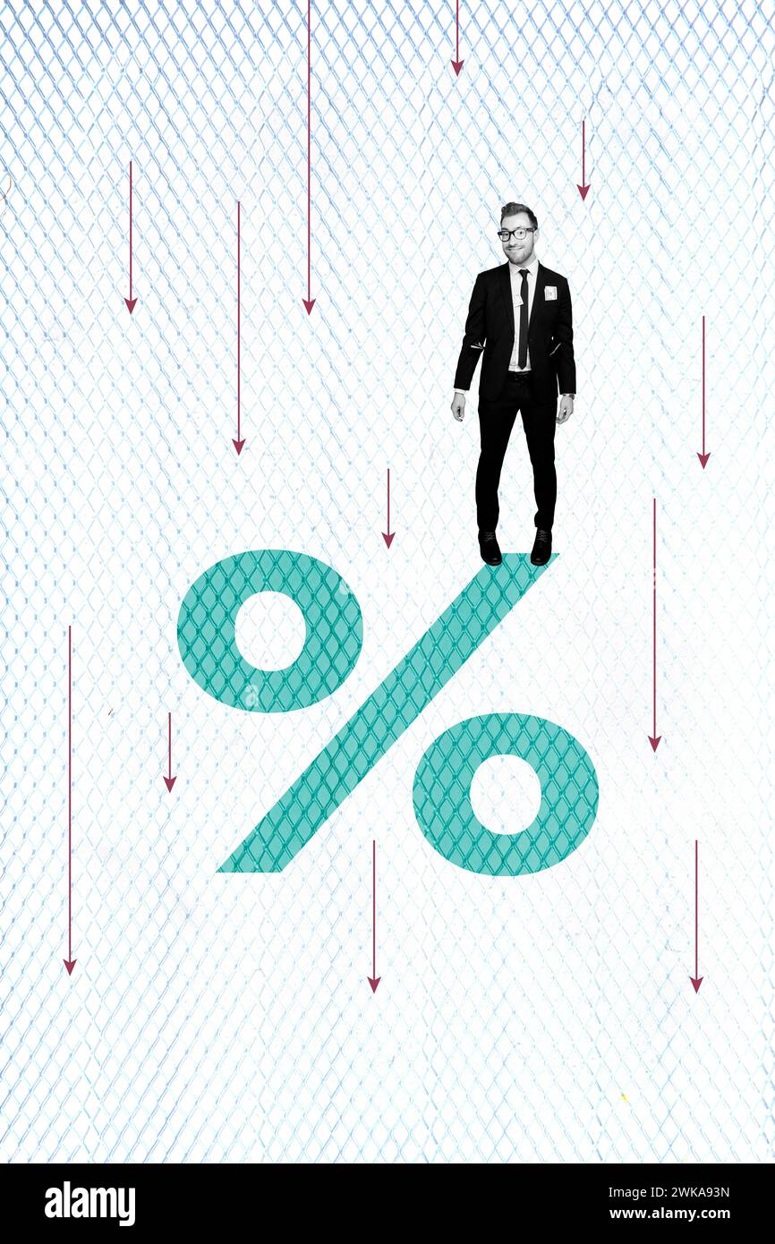 Vertical creative collage poster standing upset businessman guy ...