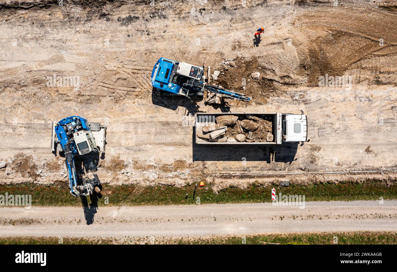 Straßenbau luftbild hi-res stock photography and images - Alamy