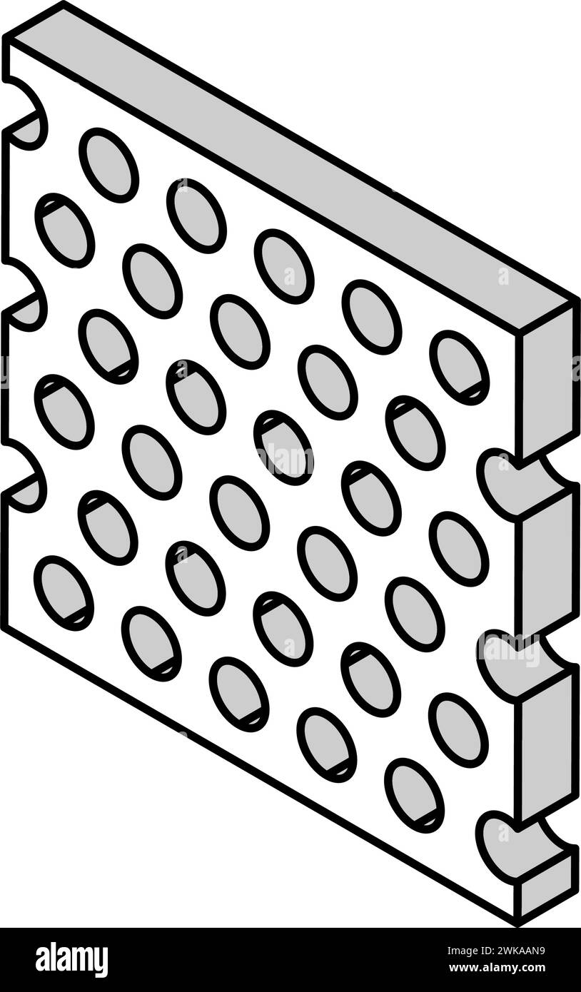 perforated sheet metal isometric icon vector illustration Stock Vector ...