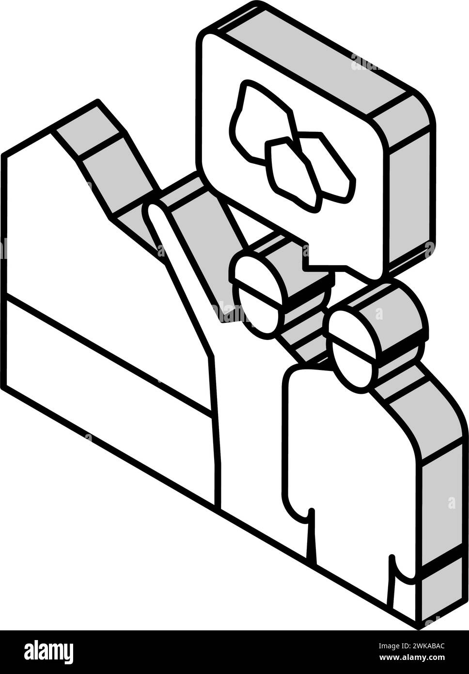 construction supervision and monitoring isometric icon vector ...