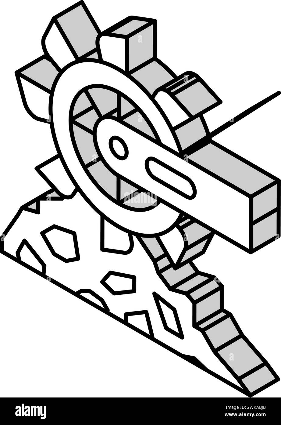 excavator mining machine isometric icon vector illustration Stock ...