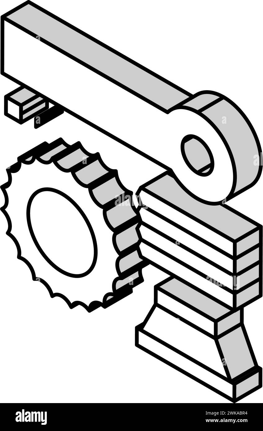 materials handling and crusher spare parts isometric icon vector ...