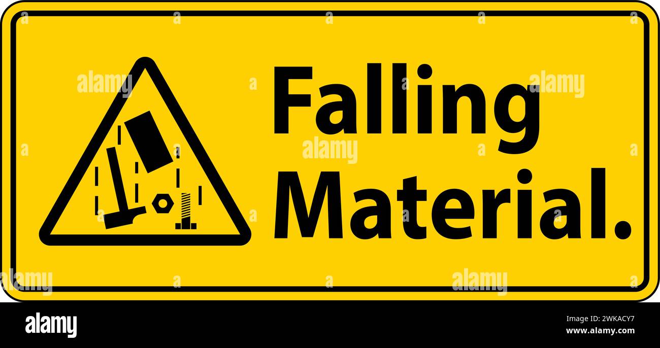 Caution Sign, Falling Material Stock Vector Image & Art - Alamy
