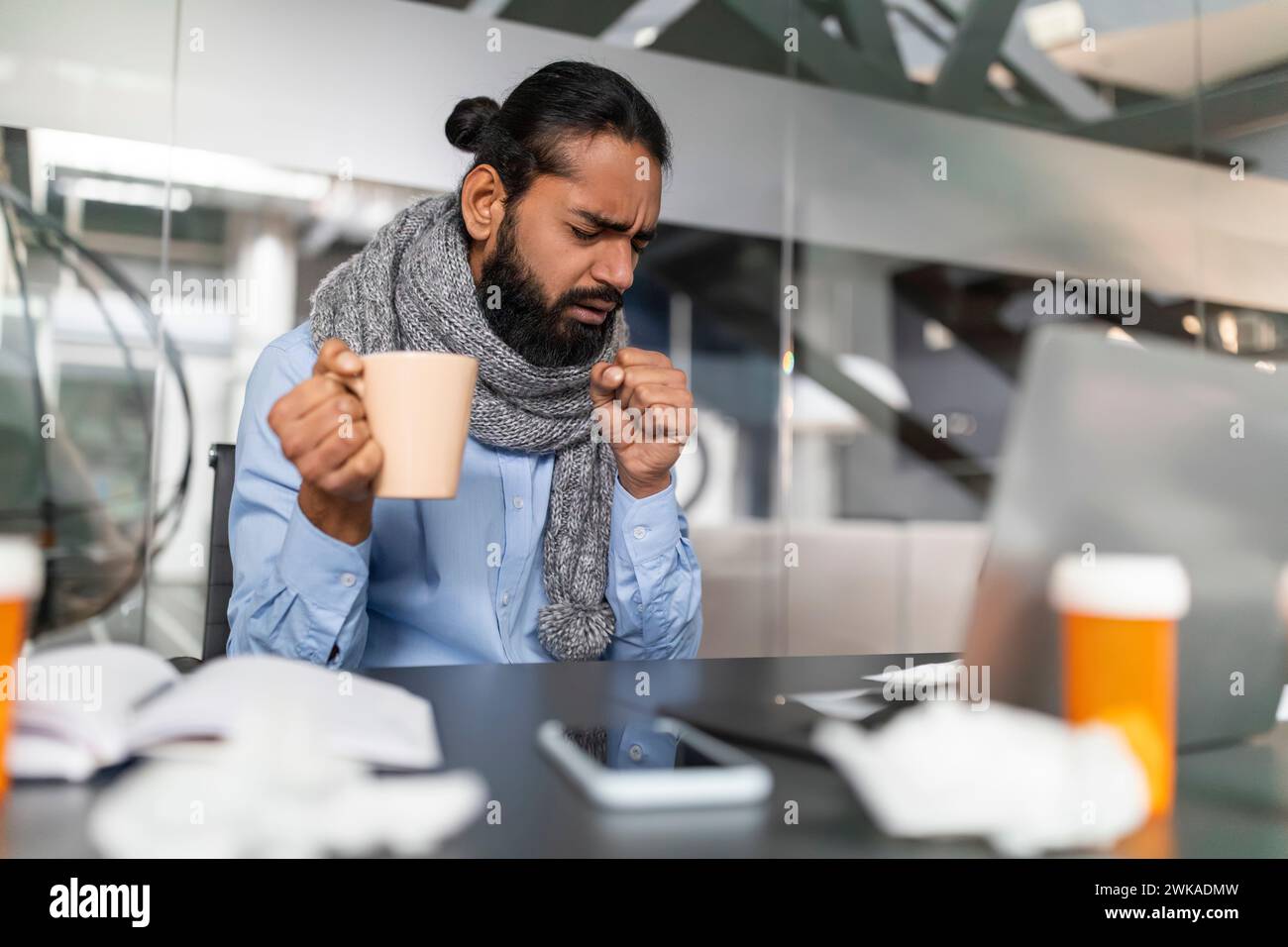 Tired ill indian businessman hi-res stock photography and images - Alamy