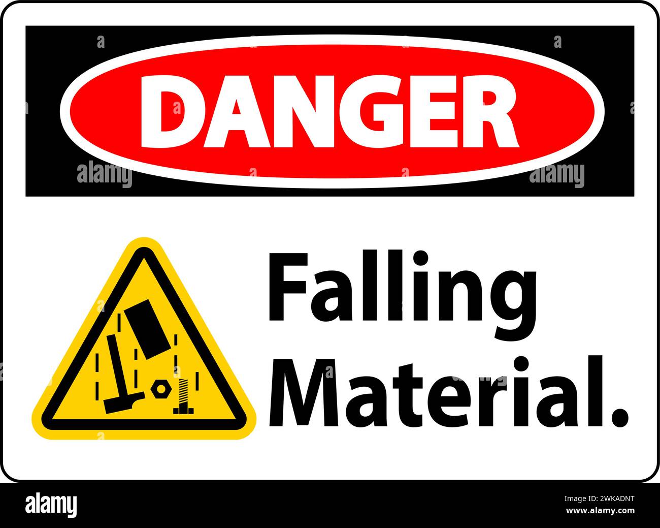 Danger Sign, Falling Material Stock Vector Image & Art - Alamy