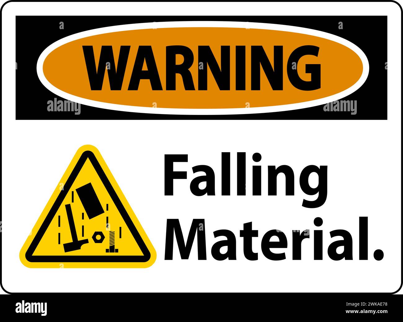 Warning Sign, Falling Material Stock Vector Image & Art - Alamy