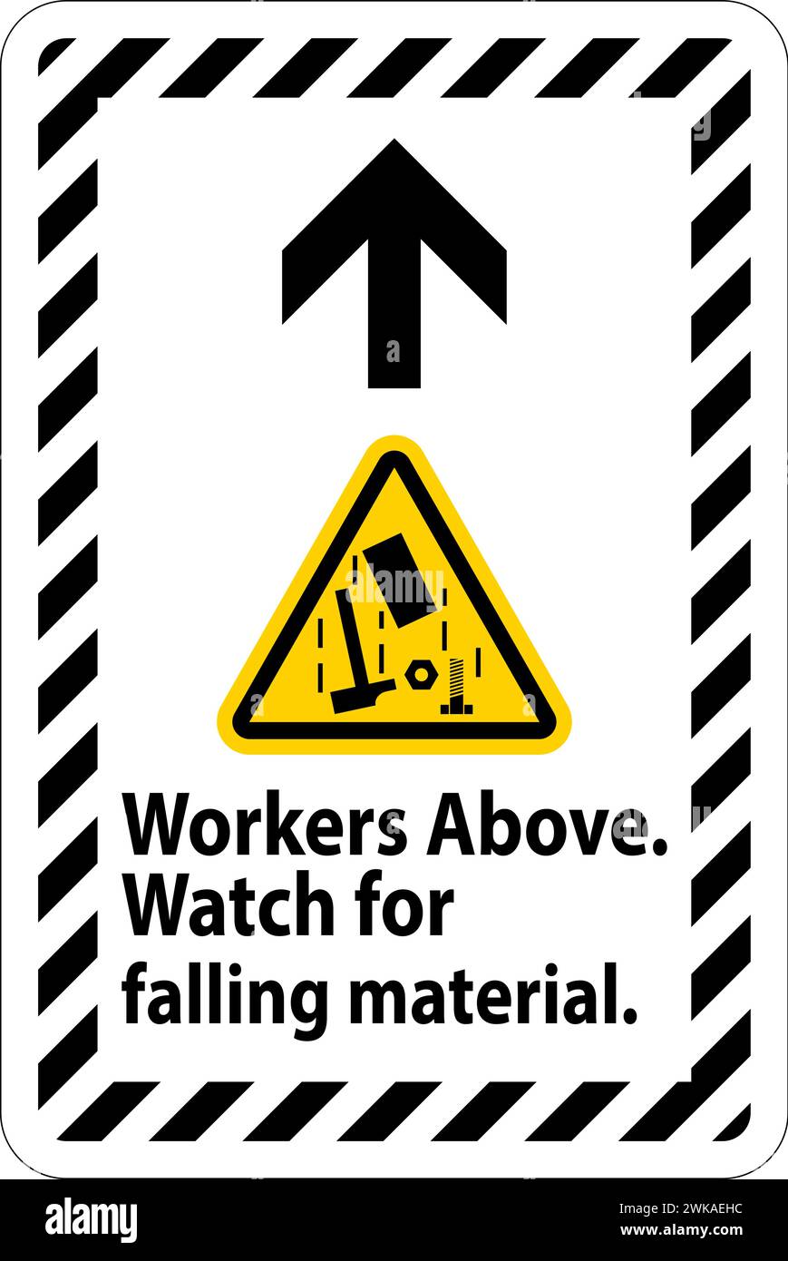 Danger Sign, Workers Above Falling Material Stock Vector Image & Art ...